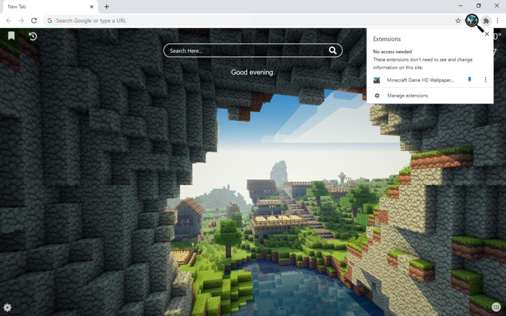 Minecraft Game HD Wallpaper New Tab - WallpaperTab